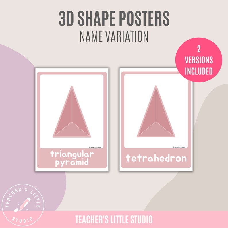 3D Shapes Poster Set | 3D Objects | Boho Classroom Decor | Printable ...