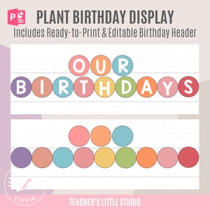 Watercolour Plant Birthday Display | Classroom Birthday Bulletin Board ...
