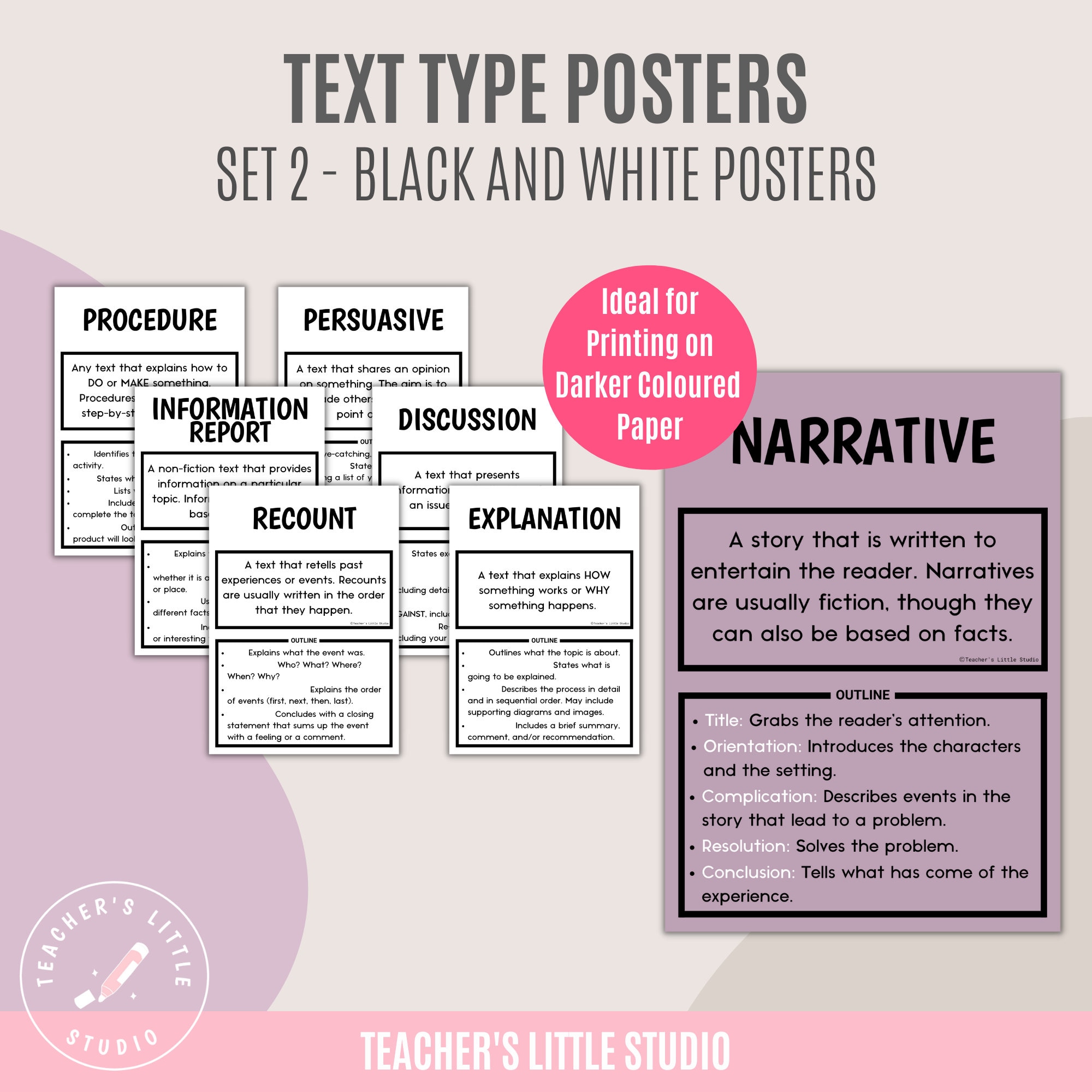 Text Type Posters English Educational Printables English Writing ...