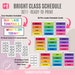 Bright Class Schedule | Editable Powerpoint Schedule Cards Ready-to ...