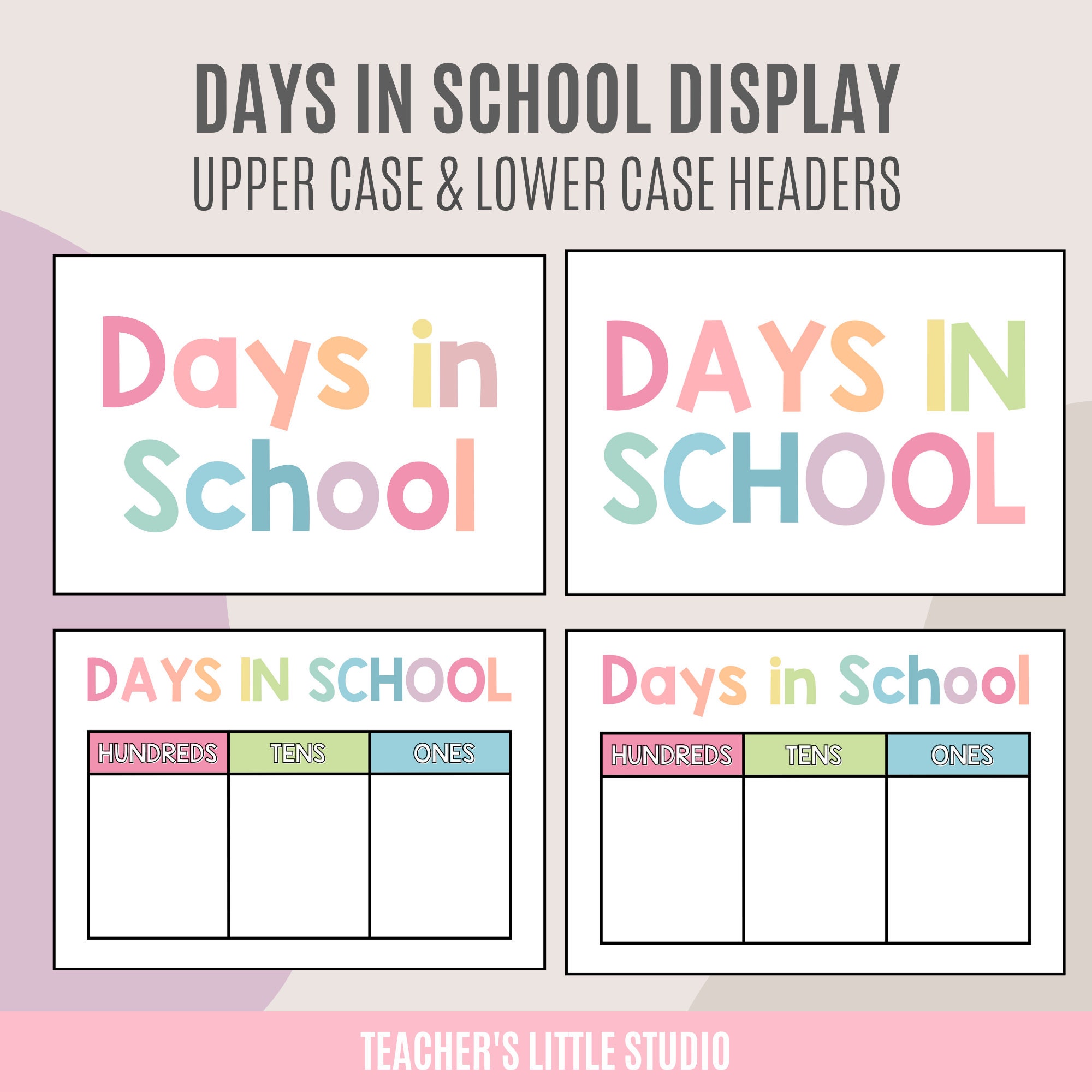 Days in School Posters | Days at School Tally | Pastel Class Decor ...