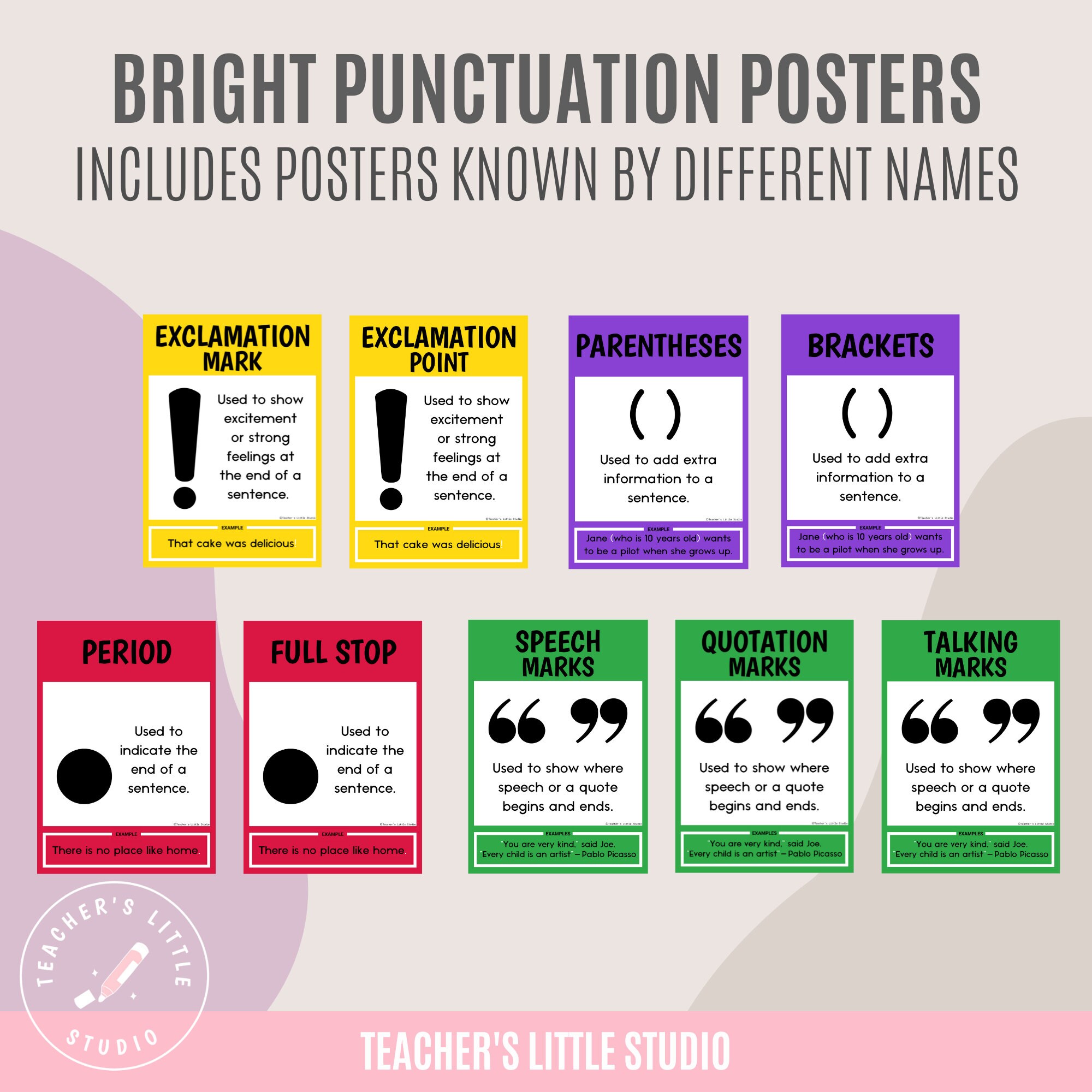 Bright Punctuation Posters Educational Posters English Posters ...