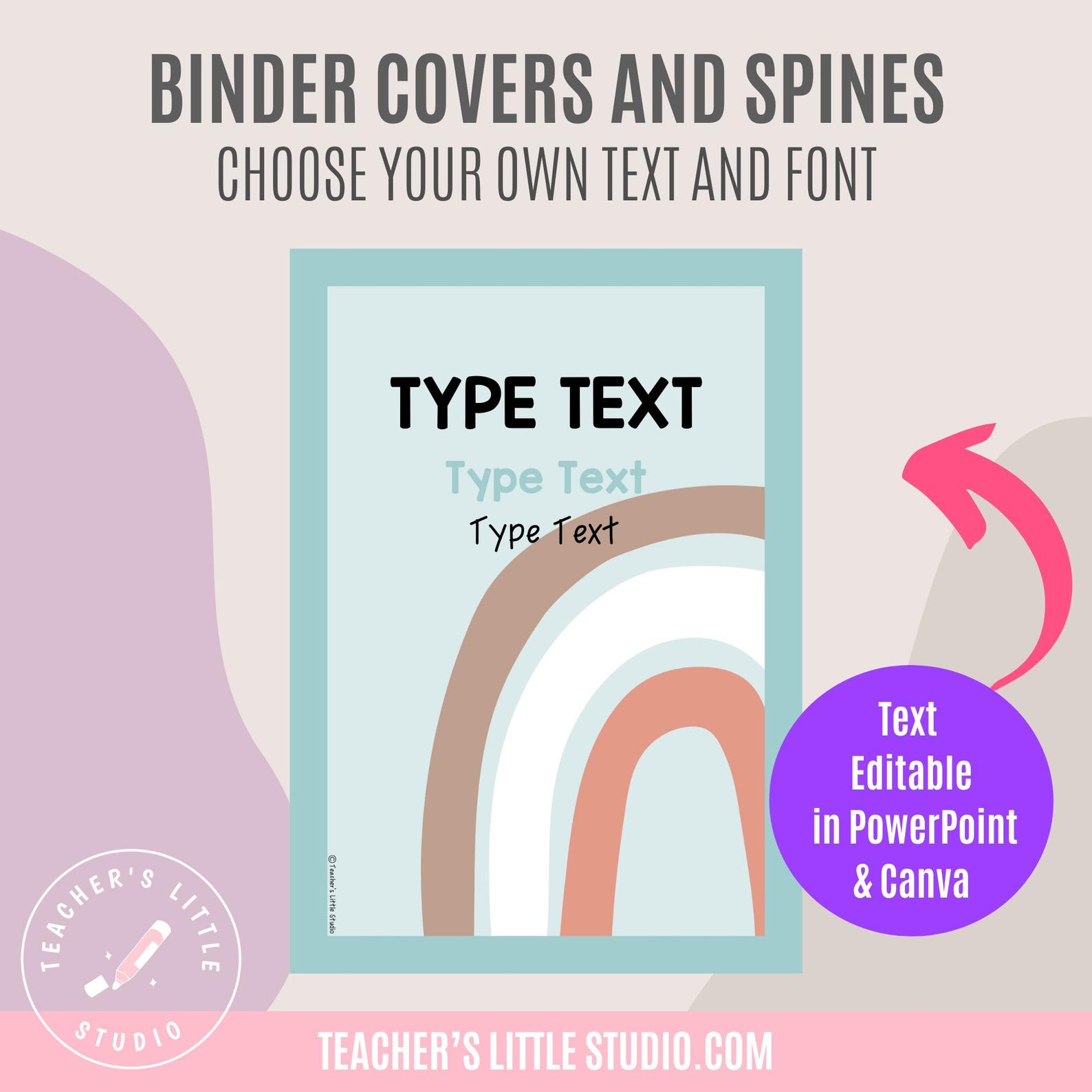Boho Binder Covers and Spines | Boho Rainbow Binder Labels | Editable ...