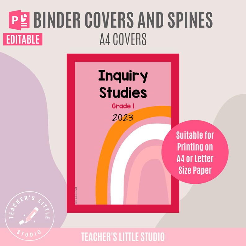 Bright Binder Covers and Spines | Bright Rainbow Binder Labels ...