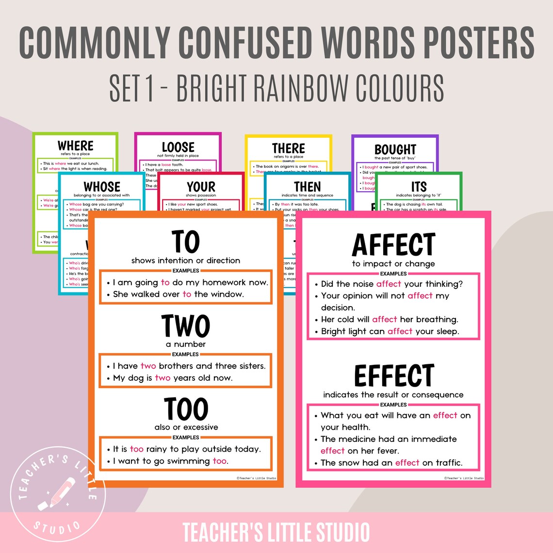 Commonly Confused Words Posters English Grammar Posters - Etsy