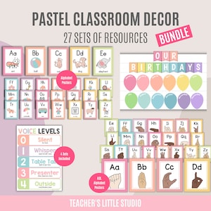 Pastel Classroom Decor BUNDLE | Calming Classroom Decor | Printable ...
