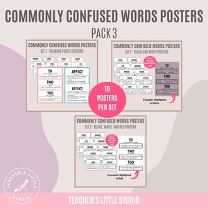 Pastel English Posters Bundle Punctuation Parts of Speech Commonly ...