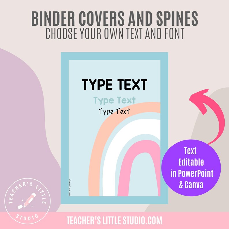 Pastel Binder Covers and Spines | Pastel Rainbow Binder Labels ...