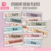 Boho Student Desk Plates Boho Rainbow Labels Editable in Powerpoint ...