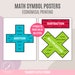 Bright Math Symbols | Math Operations Posters | Educational Wall Art ...