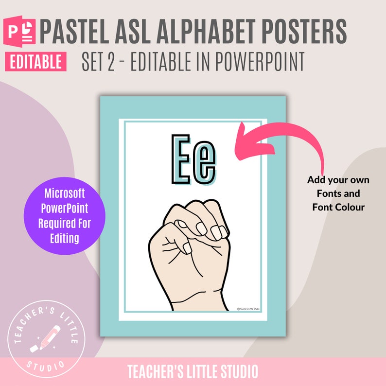 ASL Alphabet Posters Printable Classroom Alphabet Editable ASL Posters ...