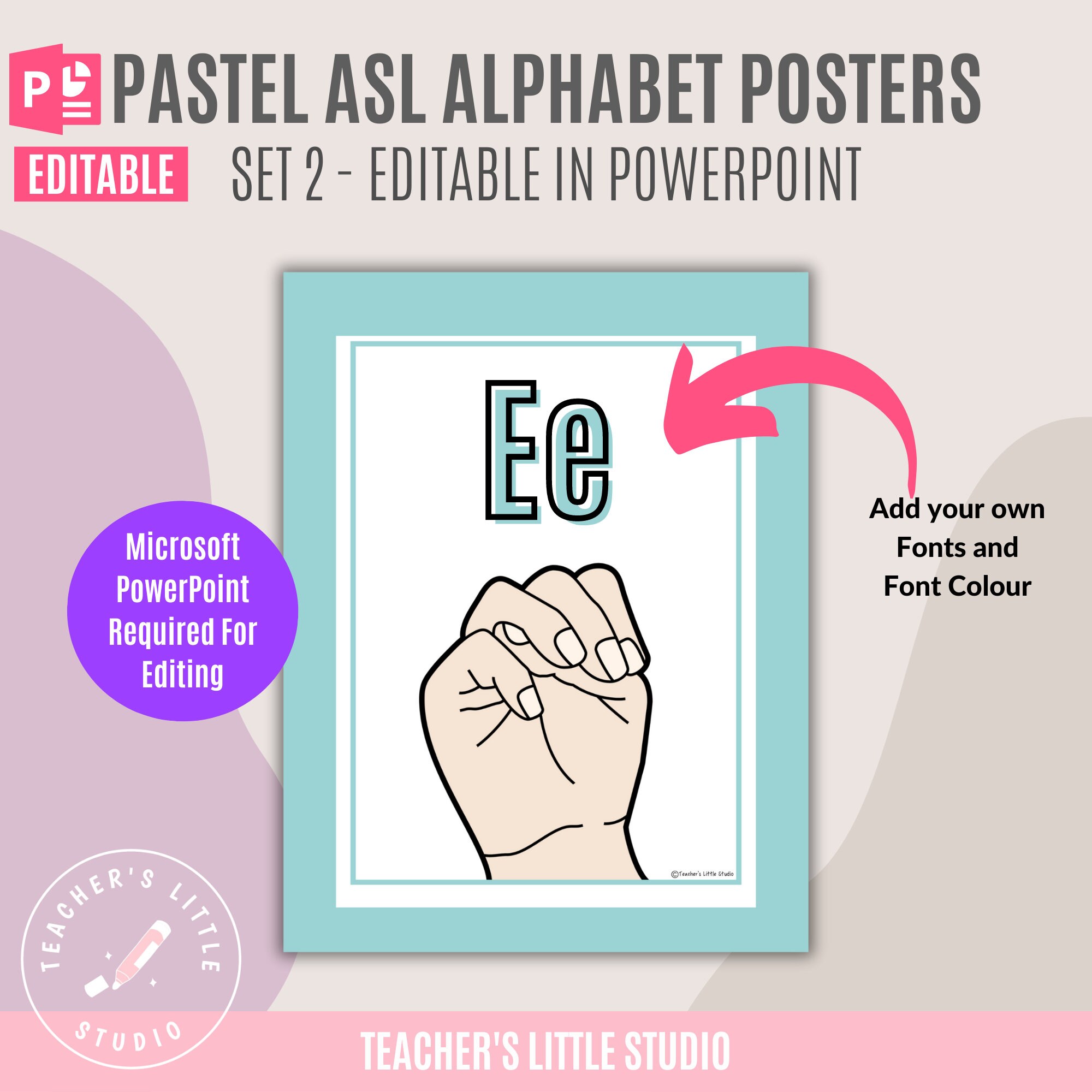 ASL Alphabet Posters Printable Classroom Alphabet Editable ASL Posters ...