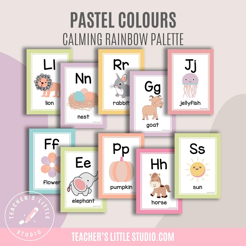 Pastel Alphabet Posters | Editable in Canva and Powerpoint | Pastel ...