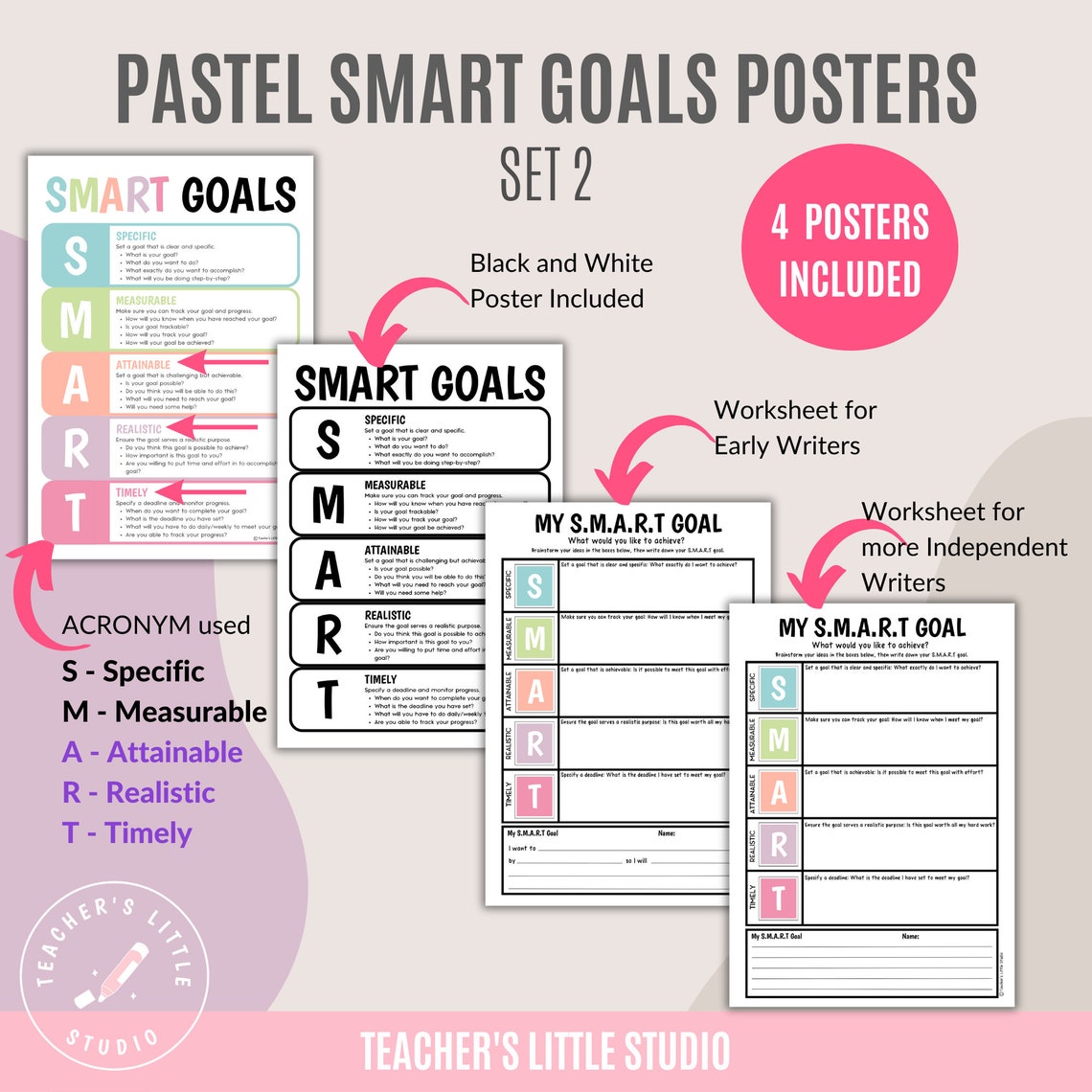 SMART Goals Posters S.M.A.R.T Goal Setting SMART Goal - Etsy Canada
