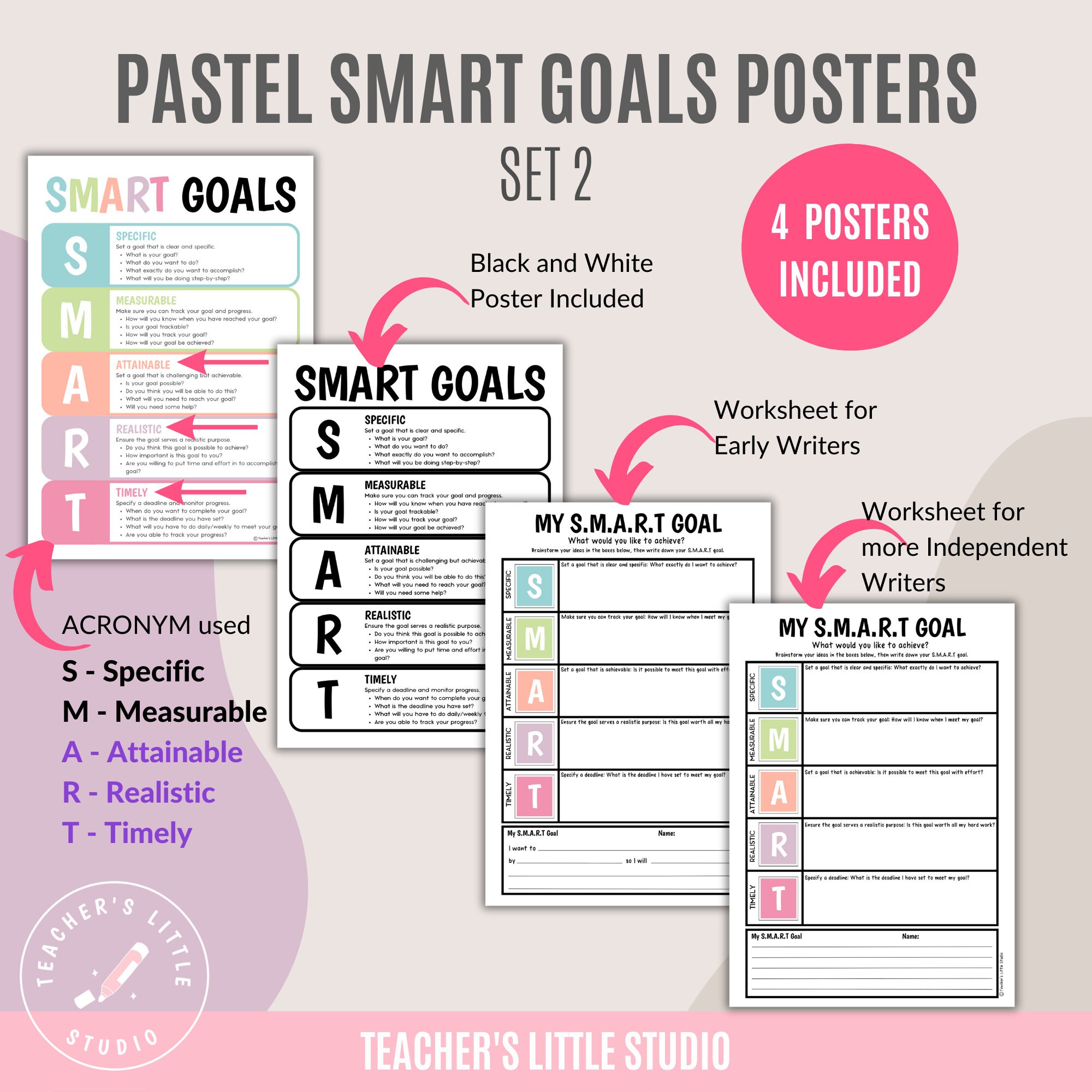 SMART Goals Posters S.M.A.R.T Goal Setting SMART Goal - Etsy Canada