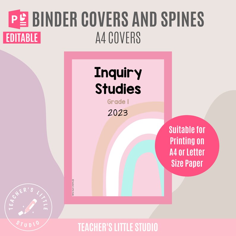 Pastel Binder Covers and Spines | Pastel Rainbow Binder Labels ...