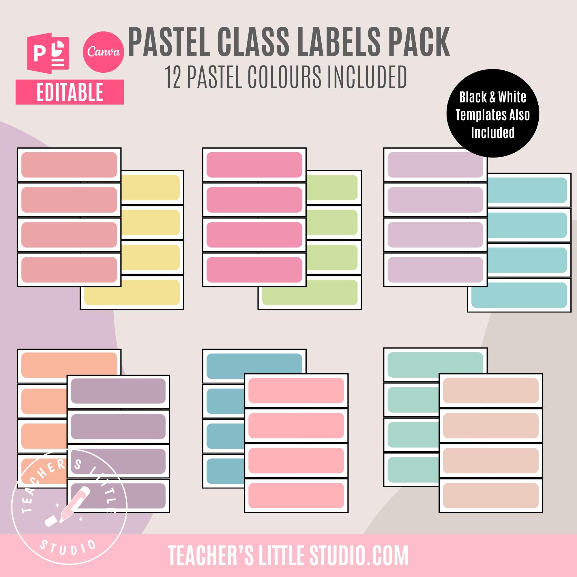 Pastel Classroom Labels | Editable in Canva and Powerpoint | Name Tags ...