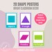 2D Shapes Poster Set | Bright Classroom Decor | Printable Shape Posters ...