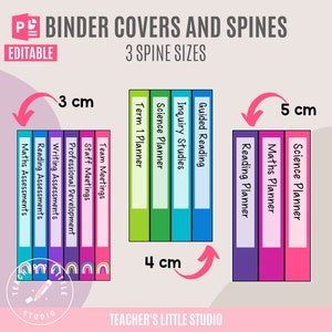 Bright Binder Covers and Spines | Bright Rainbow Binder Labels ...