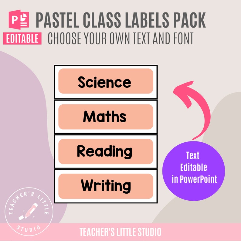 Pastel Classroom Labels Editable Class Labels Pack Name Tags Class ...