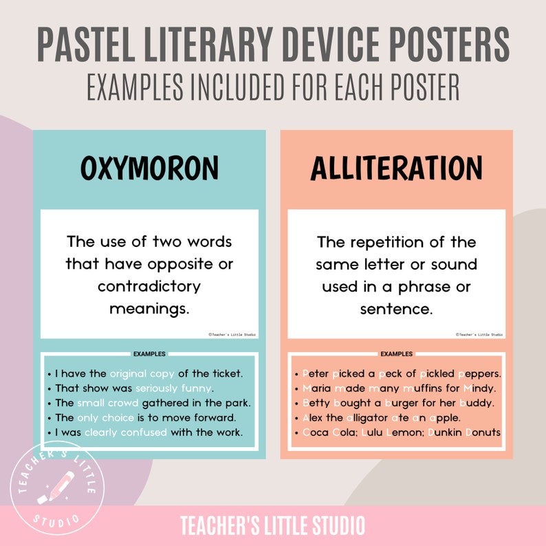 Literary Devices Posters | Figurative Language Set | English Posters ...