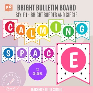 Bulletin Board Banner | Bright Bunting Classroom Banner | Bright Dotty ...