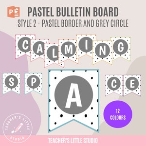 Bulletin Board Banner | Pastel Bunting Classroom Banner | Pastel Dotty ...