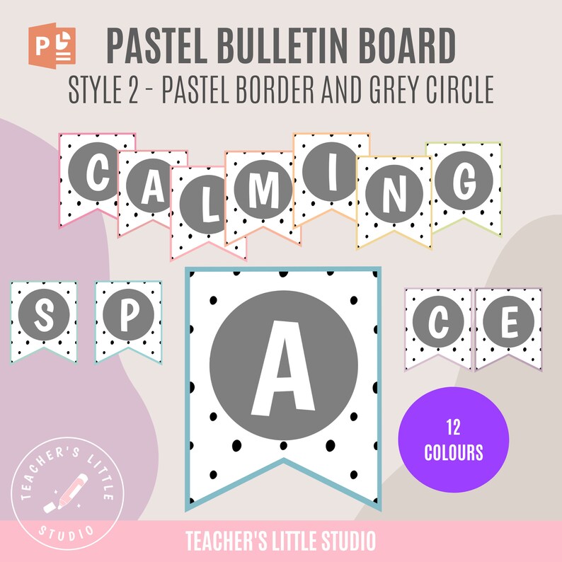 Bulletin Board Banner | Pastel Bunting Classroom Banner | Pastel Dotty ...