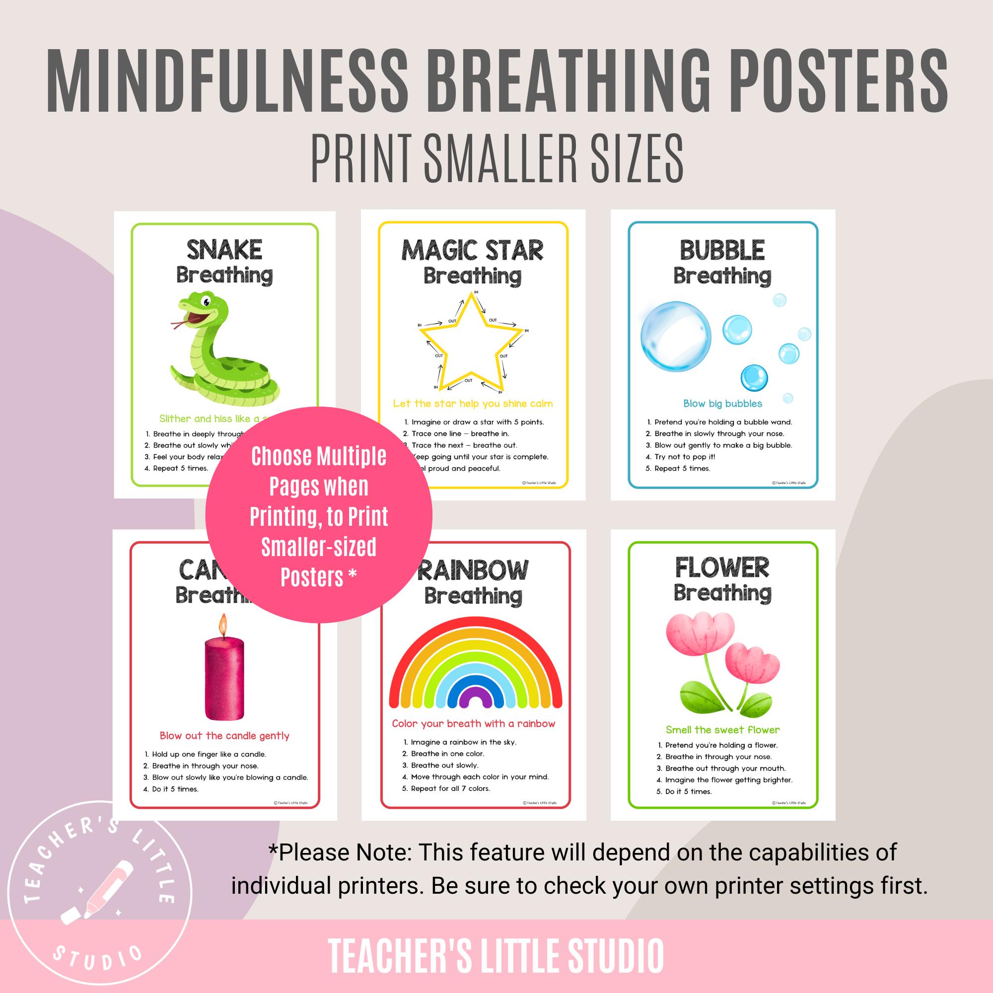 Mindfulness Breathing Posters for Kids | 20 Fun Calm Down Activities ...