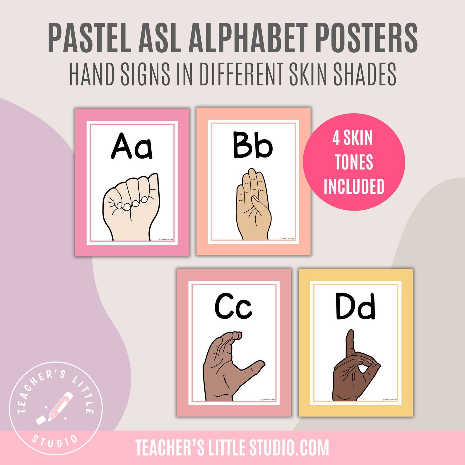 ASL Alphabet Posters | Printable Classroom Alphabet | Editable in Canva ...