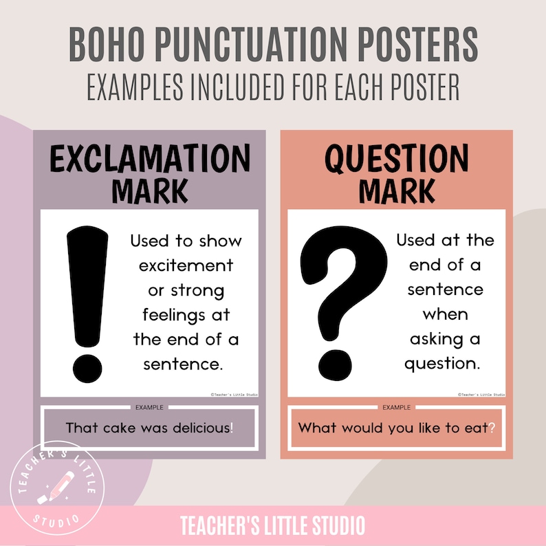 Boho Punctuation Posters | Educational Posters | English Posters ...