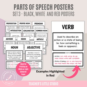 Parts of Speech Posters Boho Classroom Decor Educational Posters ...