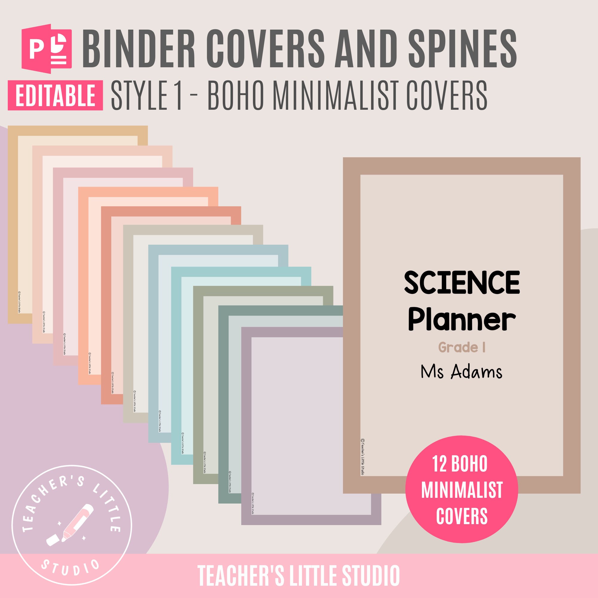 Boho Binder Covers and Spines | Boho Rainbow Binder Labels | Editable ...