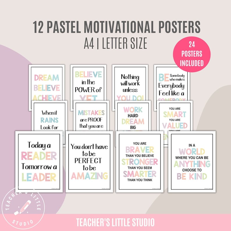 Motivational Classroom Posters | Growth Mindset Posters | Inspirational ...
