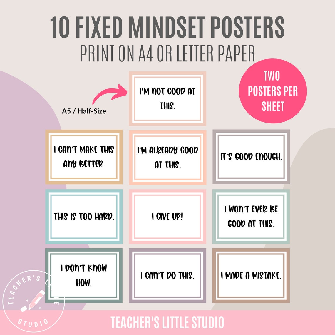 Growth Mindset Posters Boho Rainbow Theme Classroom Decor - Etsy