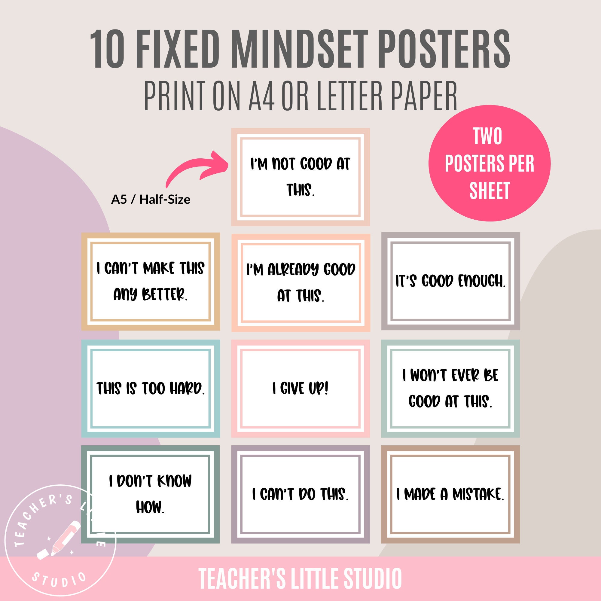 Growth Mindset Posters | Boho Rainbow Theme | Classroom Decor ...