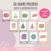 3D Shapes Poster Set | 3D Objects | Boho Classroom Decor | Printable ...