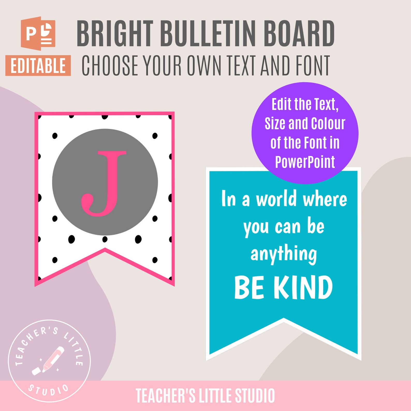 Bulletin Board Banner | Bright Bunting Classroom Banner | Bright Dotty ...