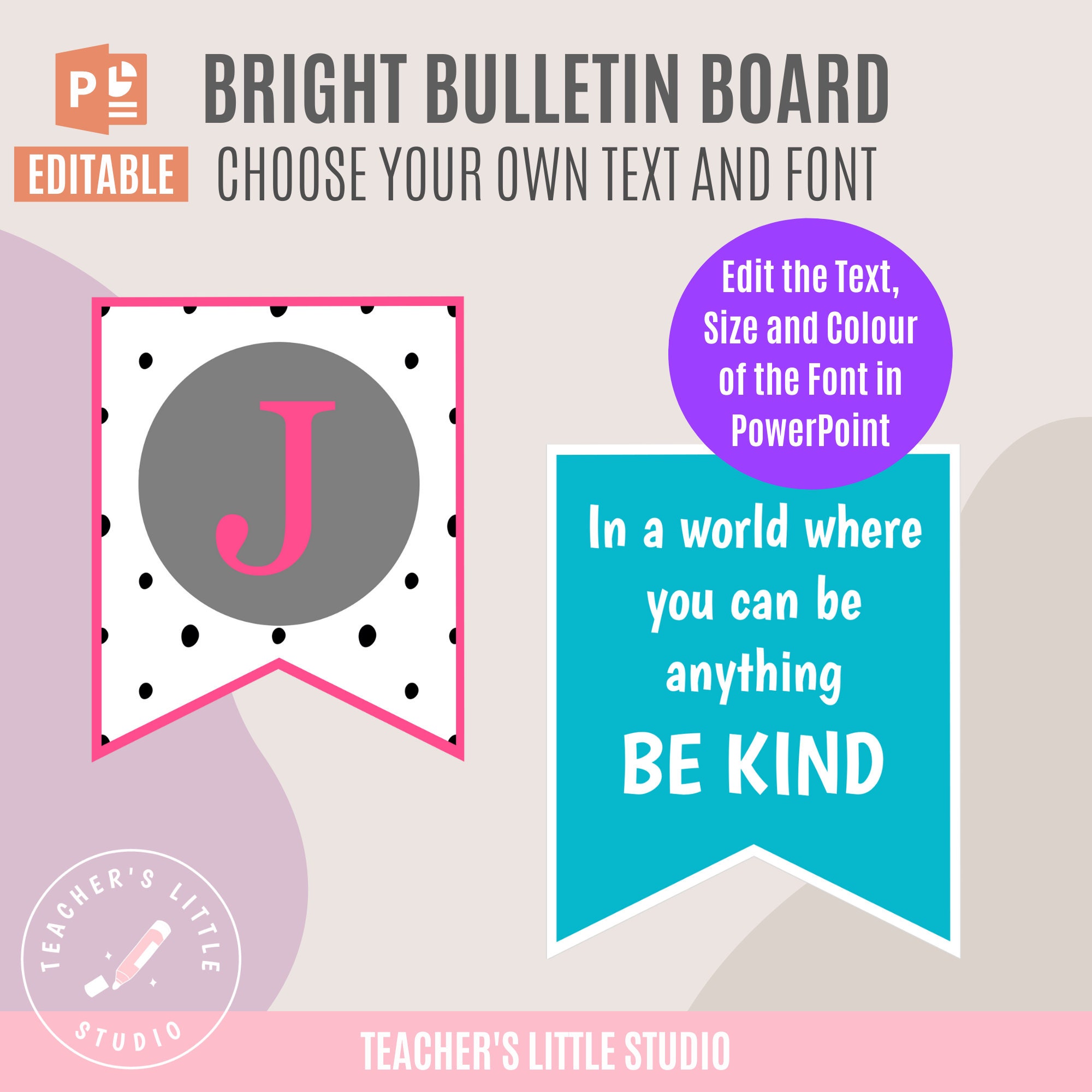 Bulletin Board Banner Bright Bunting Classroom Banner Bright Dotty ...