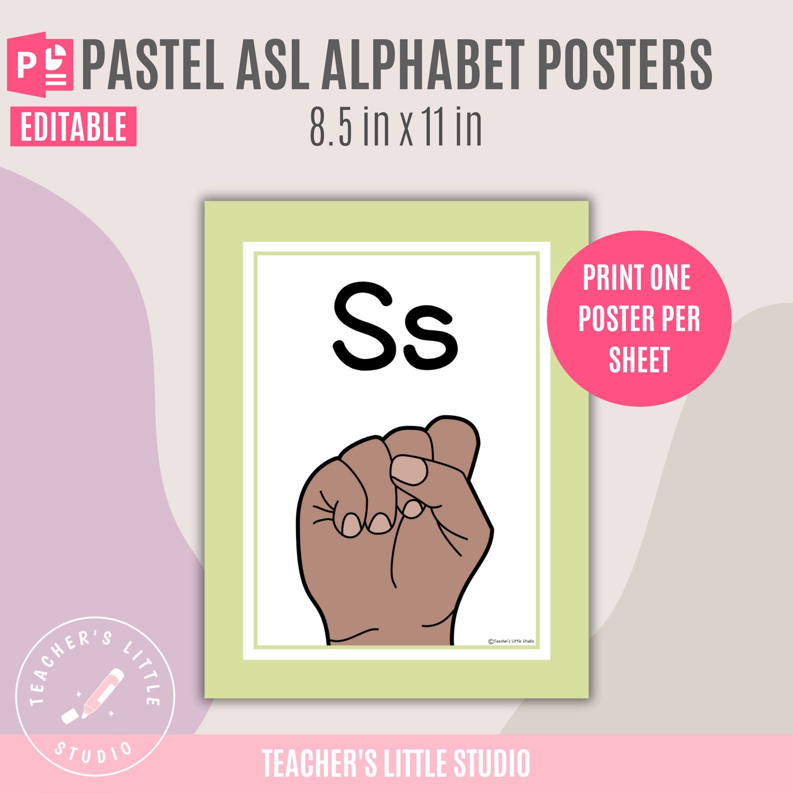 ASL Alphabet Posters Printable Classroom Alphabet Editable ASL Posters ...