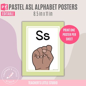ASL Alphabet Posters | Printable Classroom Alphabet | Editable ASL ...