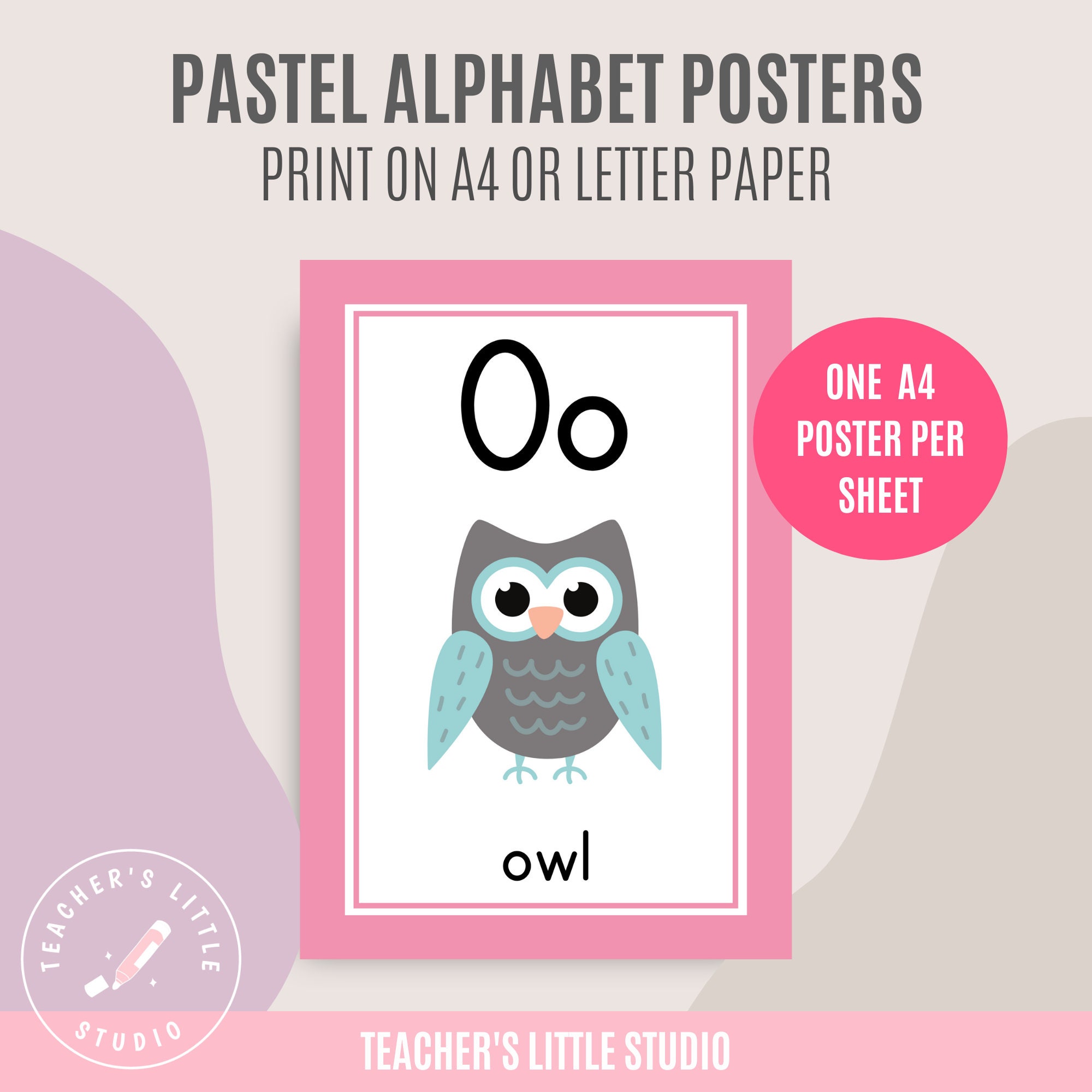 Pastel Alphabet Posters Classroom Decor Alphabet Wall - Etsy