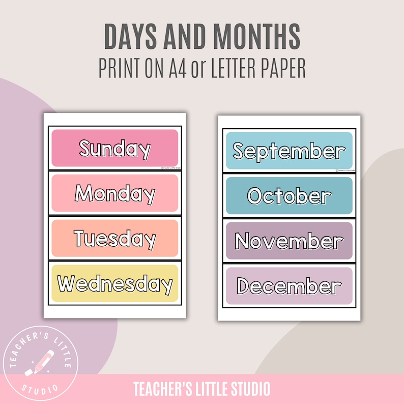 Days of the Week | Months of the Year | Classroom Display Posters ...