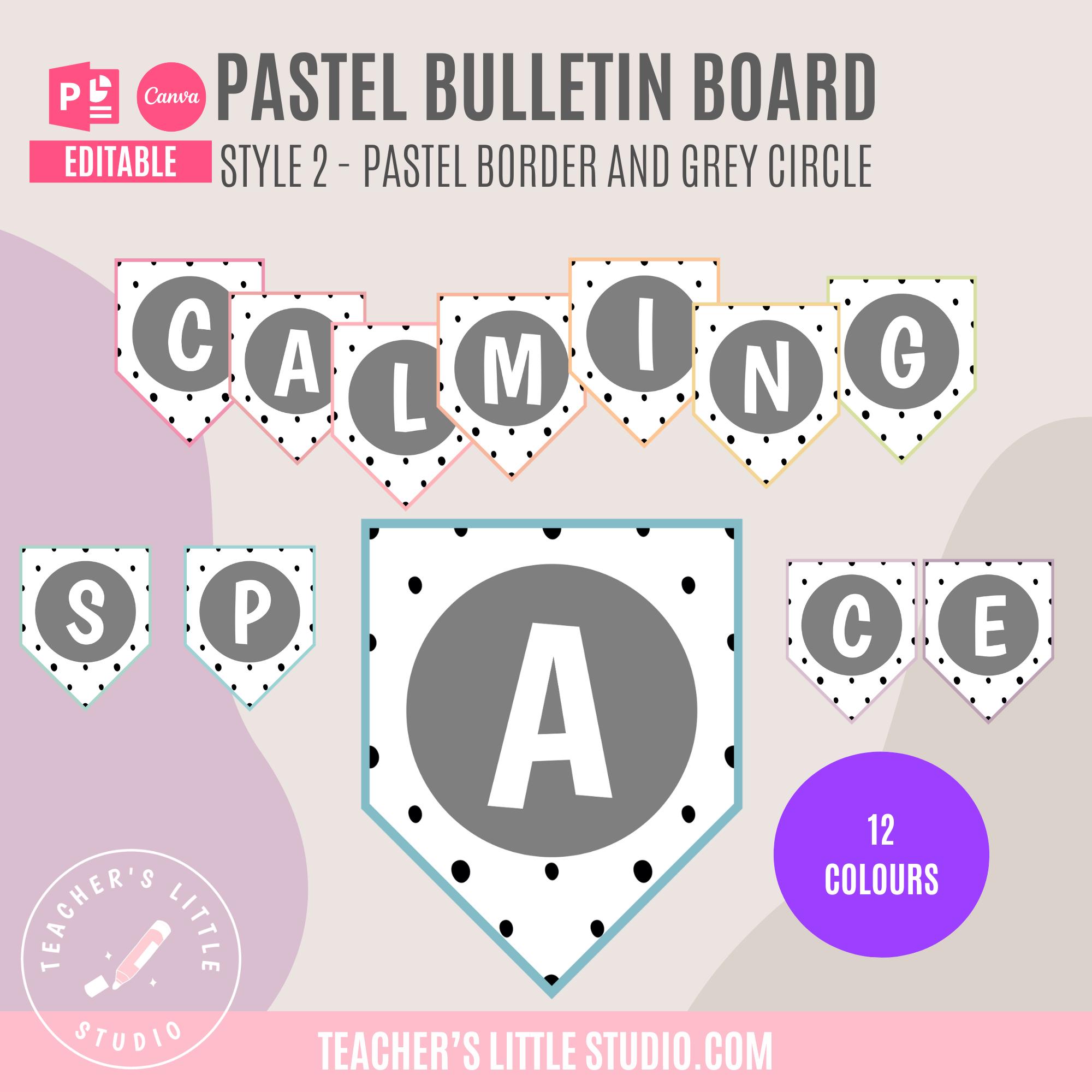 Bulletin Board Banner | Pastel Bunting Class Banner | Pastel Dotty ...