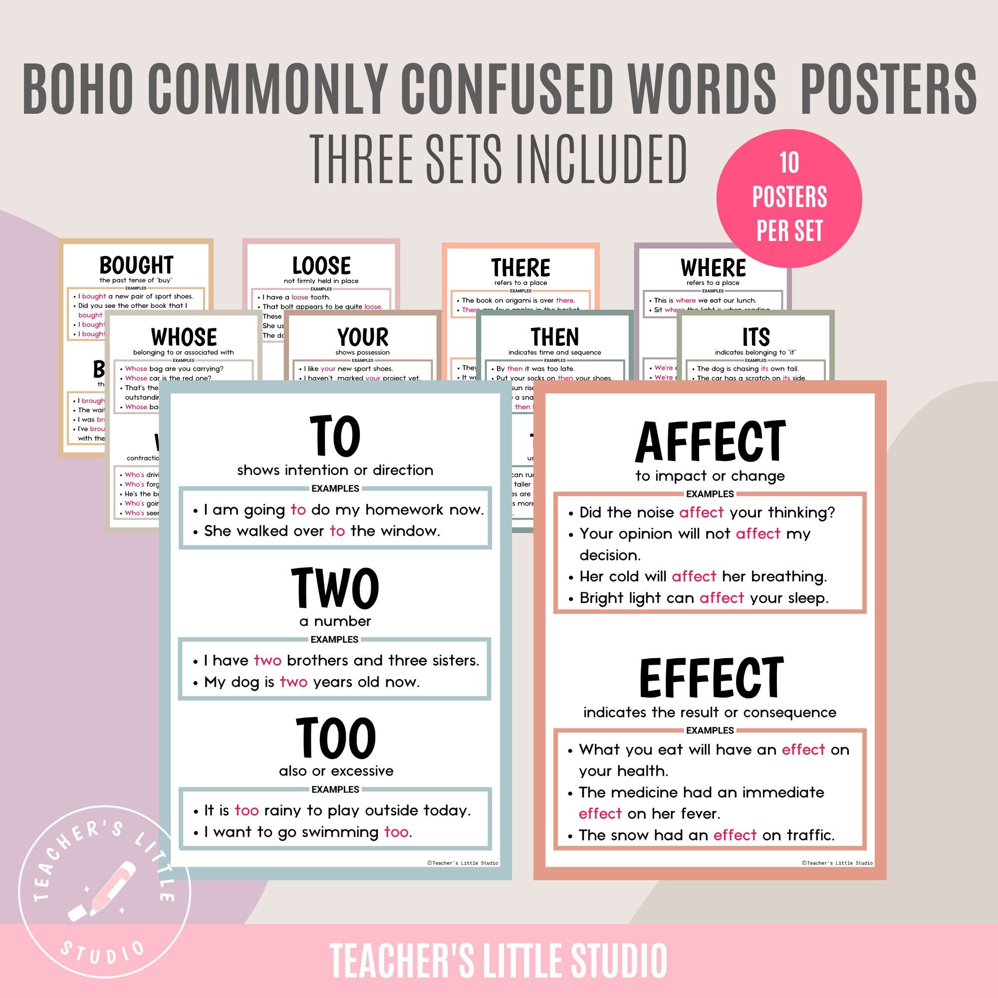 Commonly Confused Words Poster Set English Grammar Posters - Etsy UK