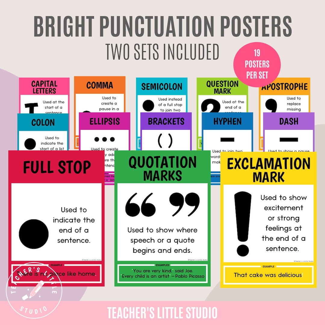 Bright Punctuation Posters | Educational Posters | English Posters ...