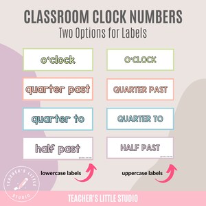 Classroom Clock Numbers | Clock Label Printables | Telling Time ...