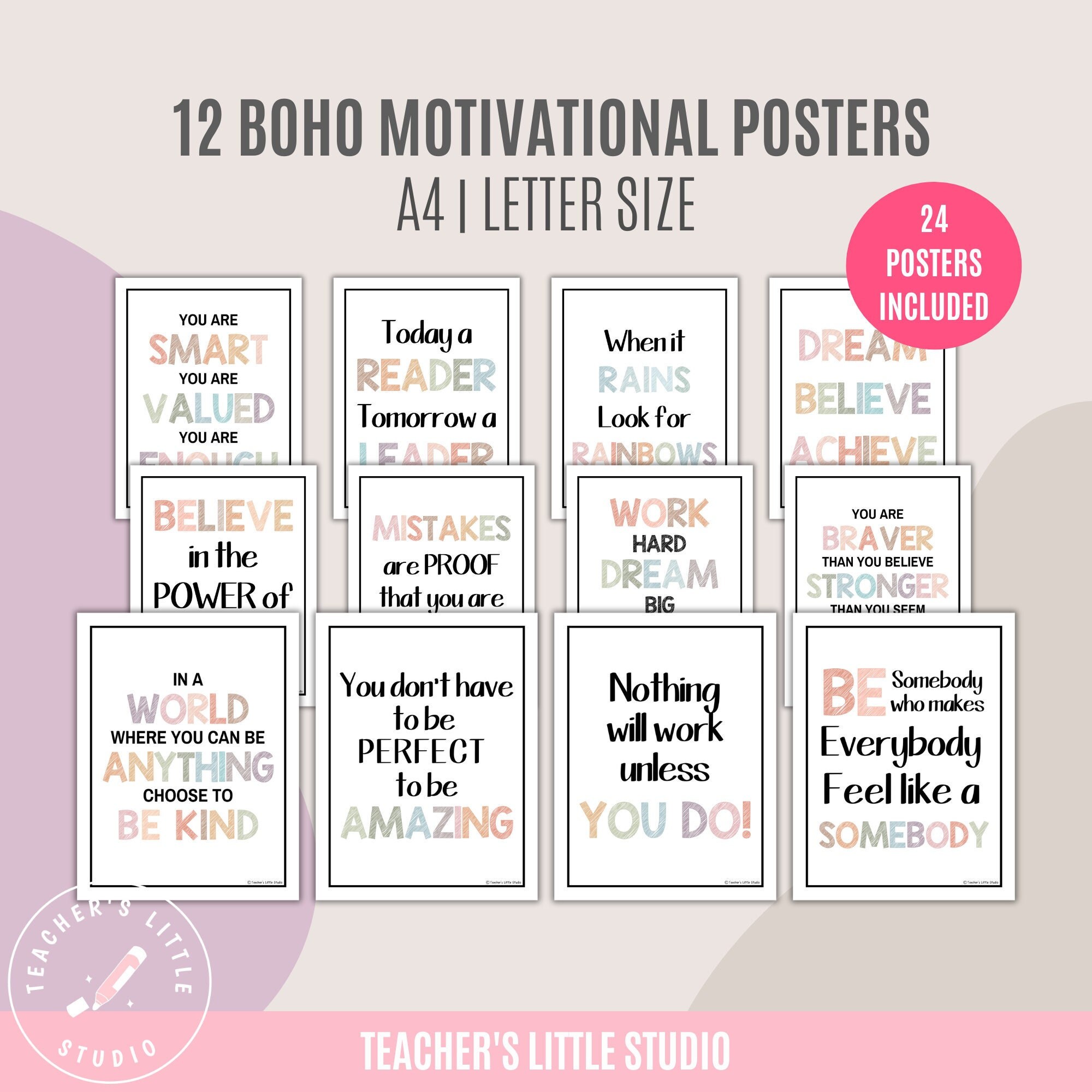 Motivational Classroom Posters Growth Mindset Posters - Etsy