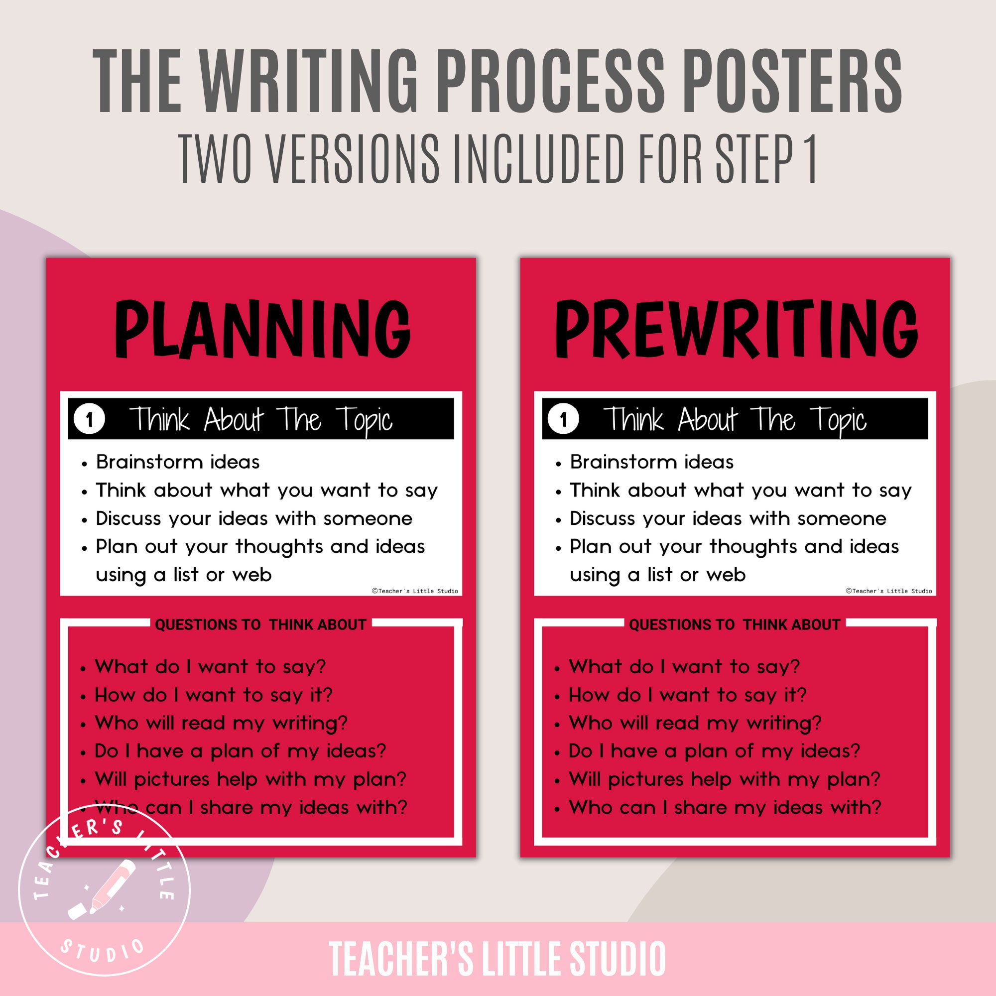 The Writing Process Posters English Educational Posters Bright ...