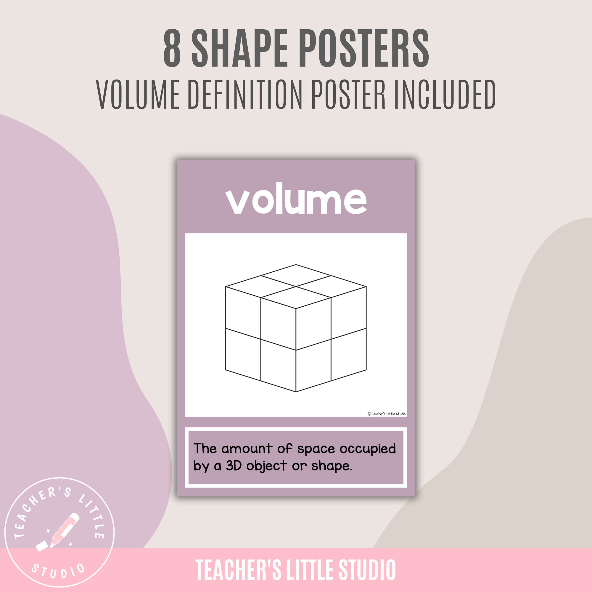 Volume Formula Posters | Set of 8 Posters | Geometry Posters | Math ...